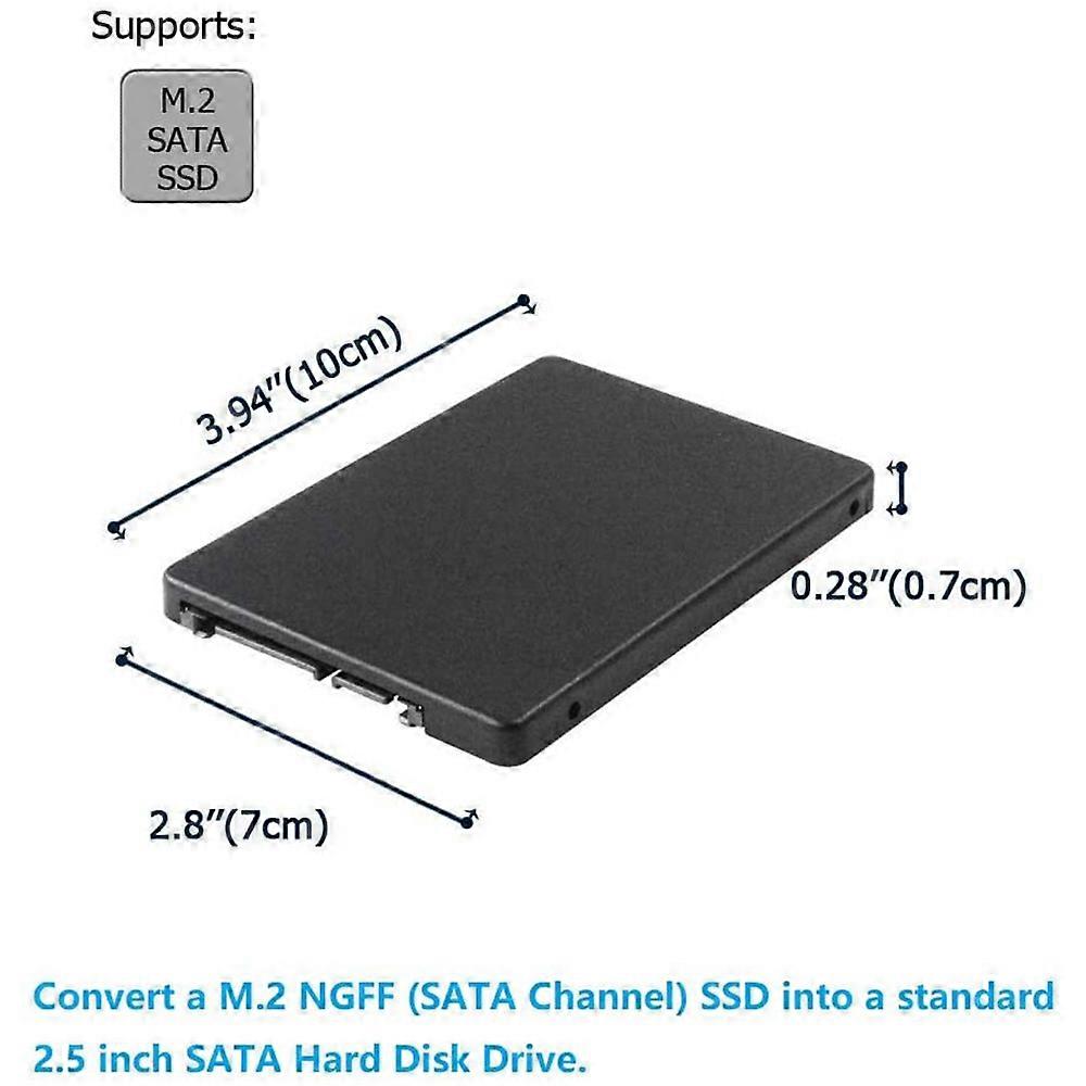 M.2 NGFF til 2,5 tommers SATA SSD / MSATA til SATA-adapterkortveske (B-nøkkel for PC-adapter M2 ...
