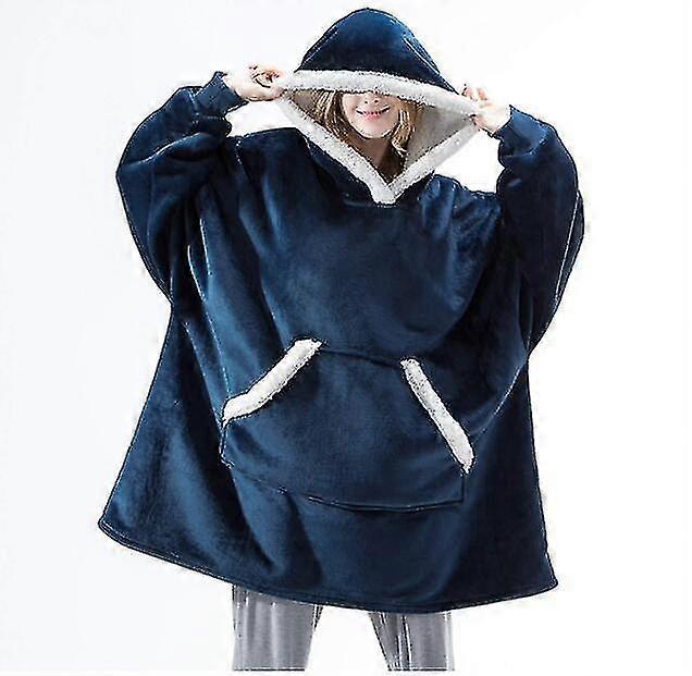 Oversized Hoodie Blanket Wearable Lamb Velvet Lazy Blanket | Fruugo UK