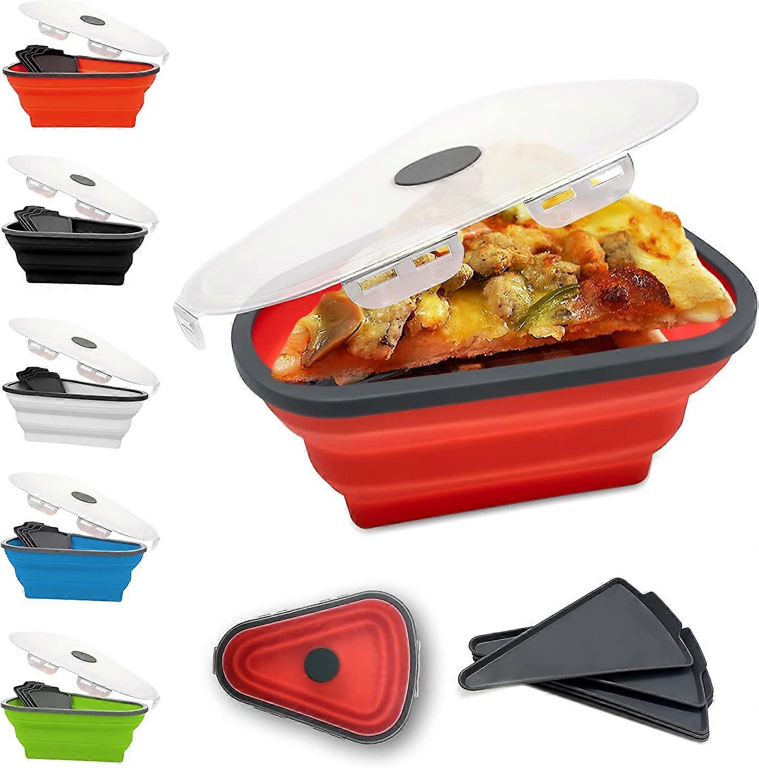 Pizza Storage Container Collapsible Leftover Pizza Box Pack with 5 ...