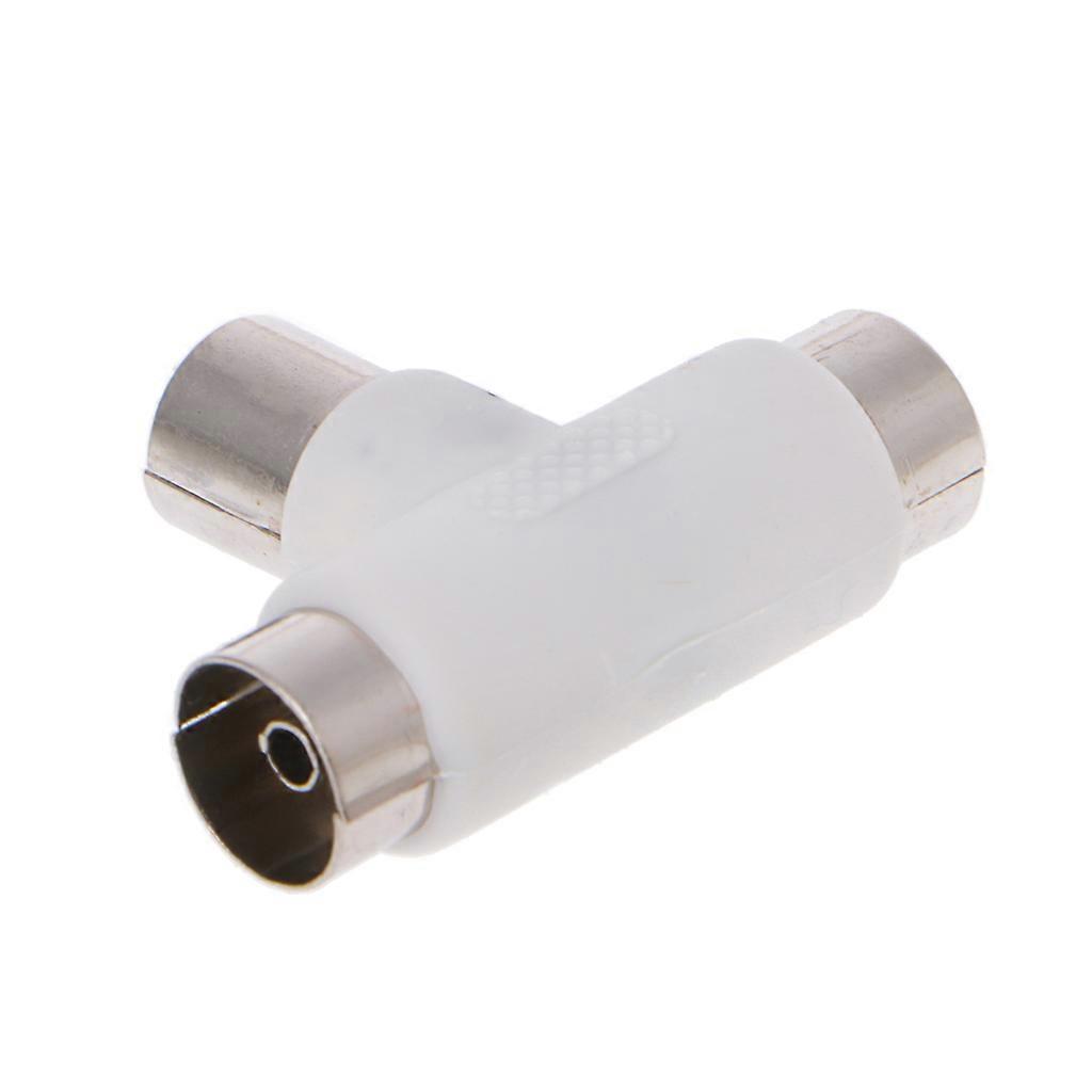 2 Way TV for T Splitter Aerial Coaxial Cable Male to 2x Female ...