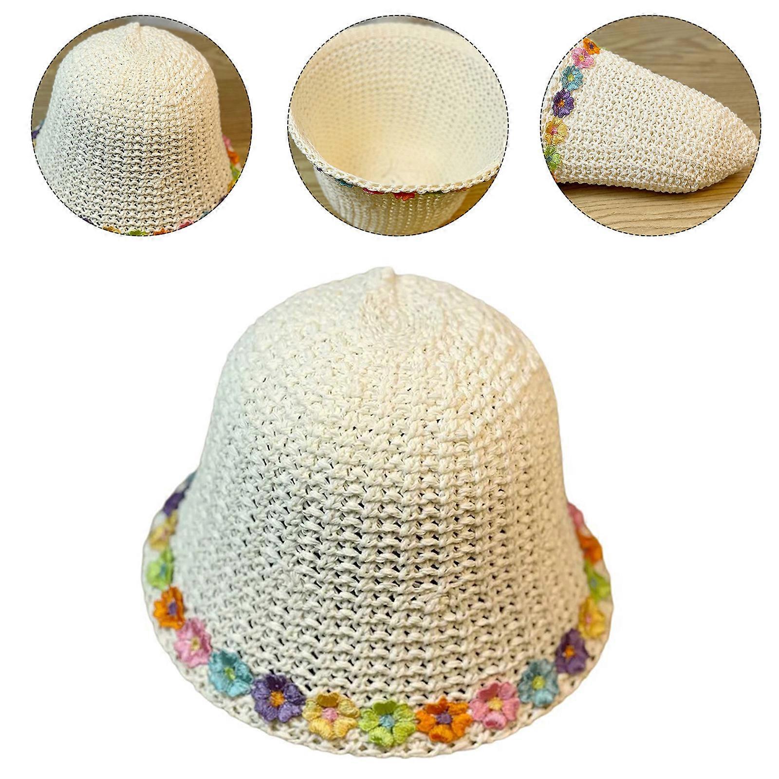 Crochet Bucket Hat with Flower Decals Summer Spring Bucket Hat Crochet ...