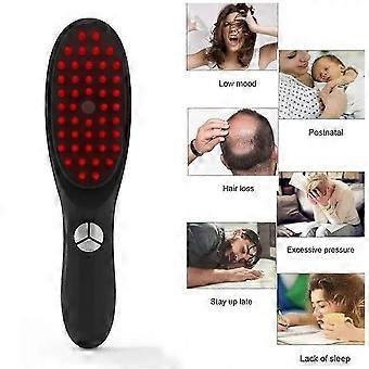 Electric Massage Comb Blue Red Light Therapy Vibration Brush Massage Spray Negative Ion Massager ...