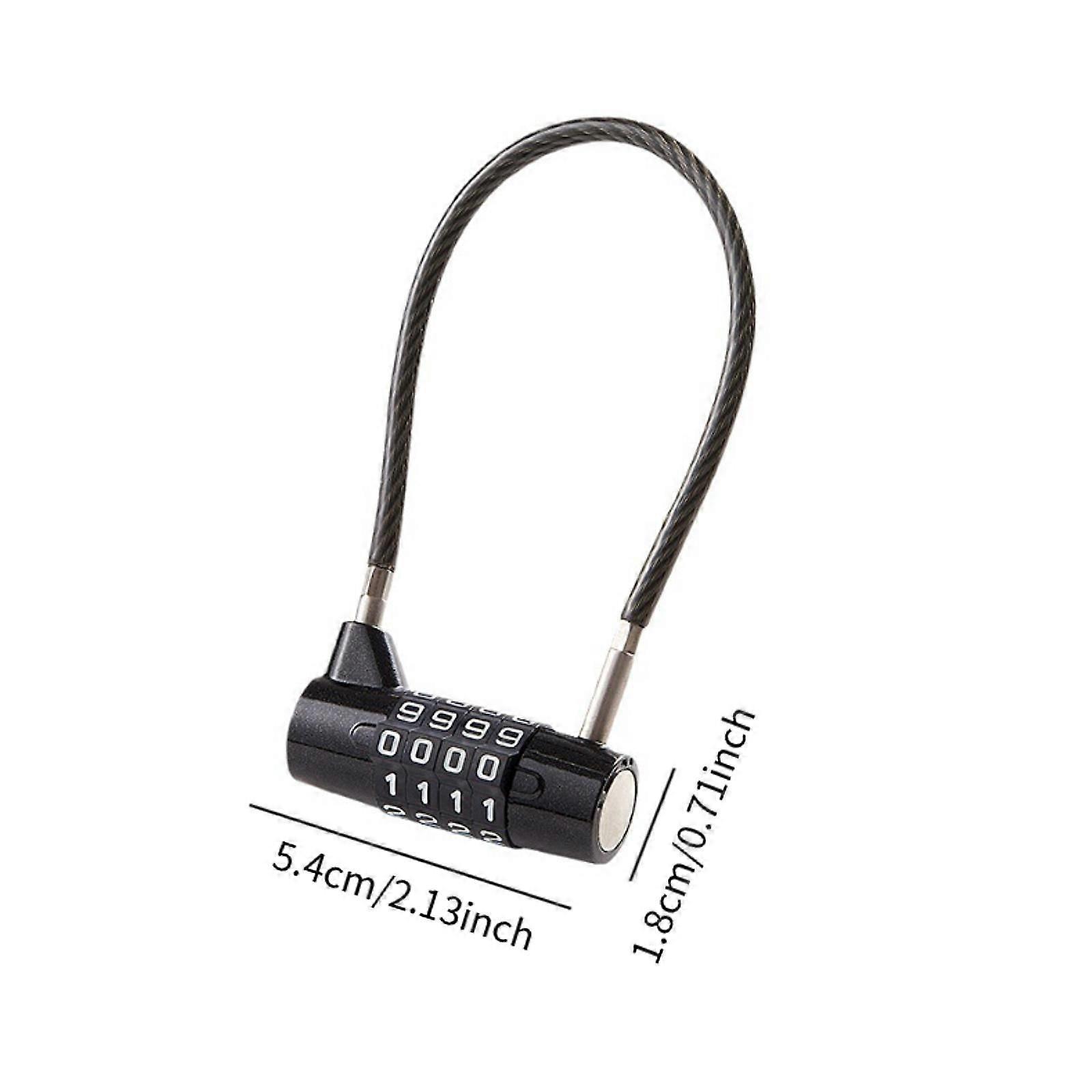Cable Lock Sturdy 4 Digit Combination Padlock for Tool Box Shed Hasp ...