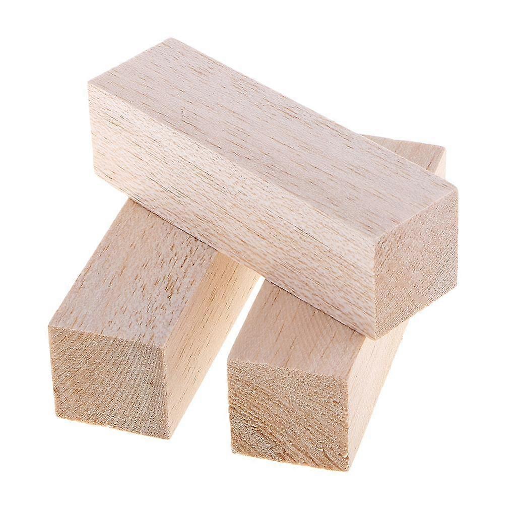 3/5 Pieces Natural Rectangle Wooden Stick Wooden Shape Block for ...