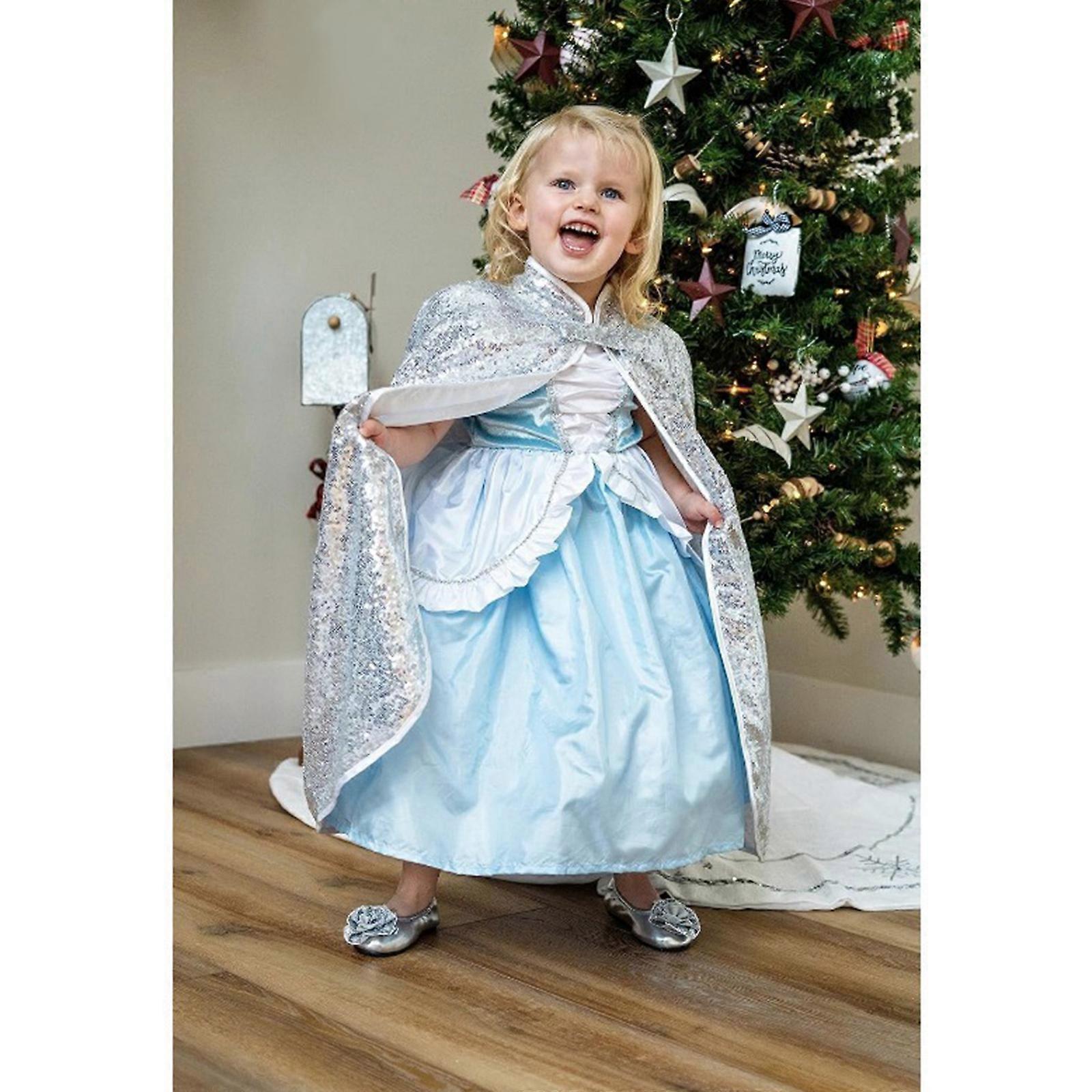 Glittering Princess Cape Halloween Cloak Princess Cosplay Cape Sequins ...