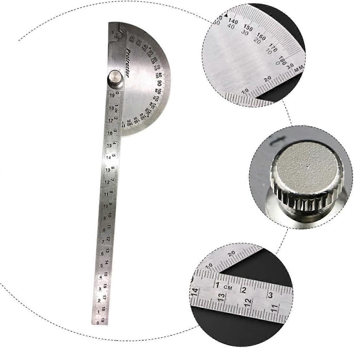 Stainless Steel Protractor Ruler 12-Inch for Student Drawing and ...