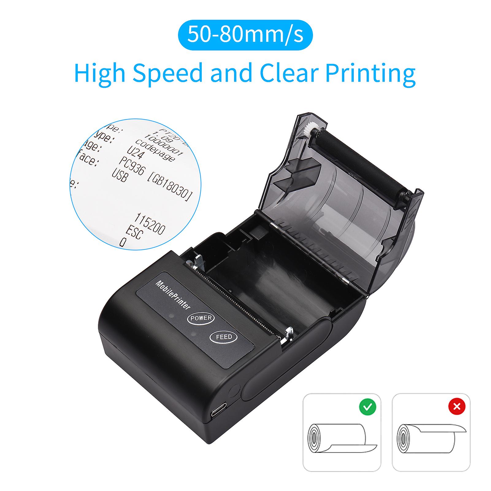 Mini Portable 2 Inch Thermal Printer 58mm Receipt Printer | Fruugo UK