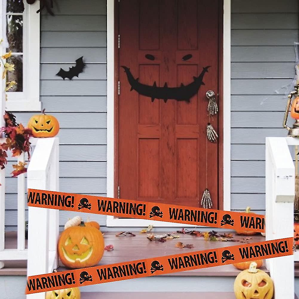 Halloween Warning Tape Signs, Orange Halloween Caution Tapes Door ...