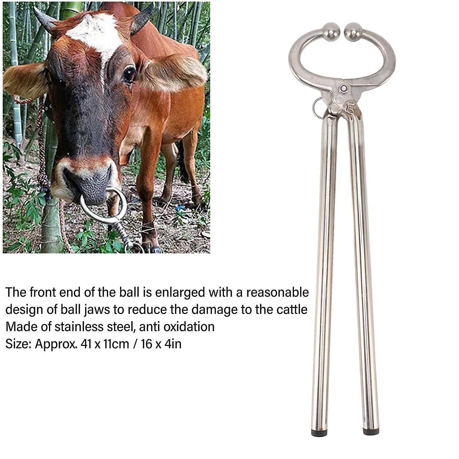 Cow Nose Plier Stainless Steel Automatic Locking Bull Cattle Nose Ring ...