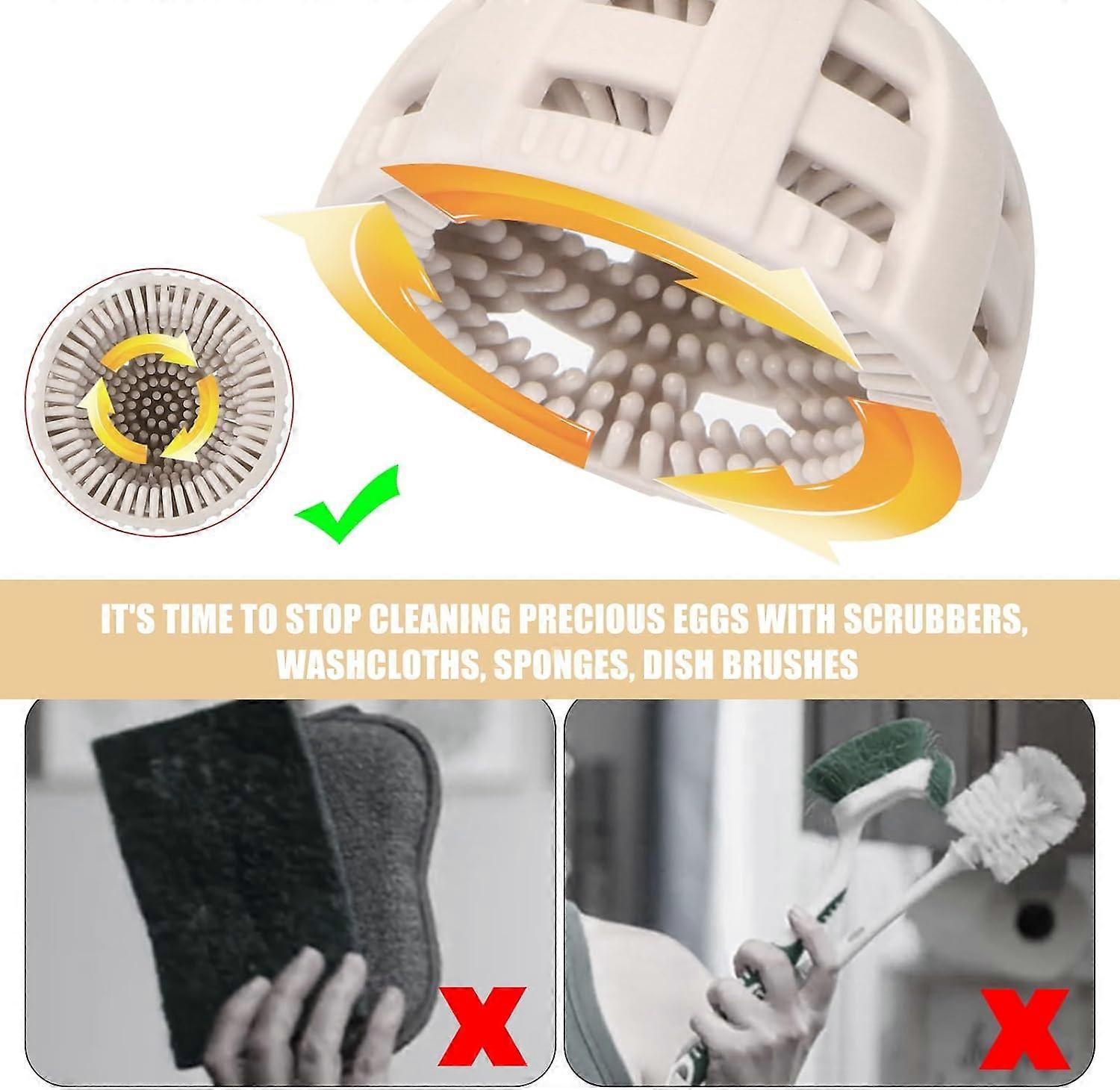 Egg Scrubber for Fresh Eggs,2PCS Silicone Egg Washer Machine Tool,Egg ...