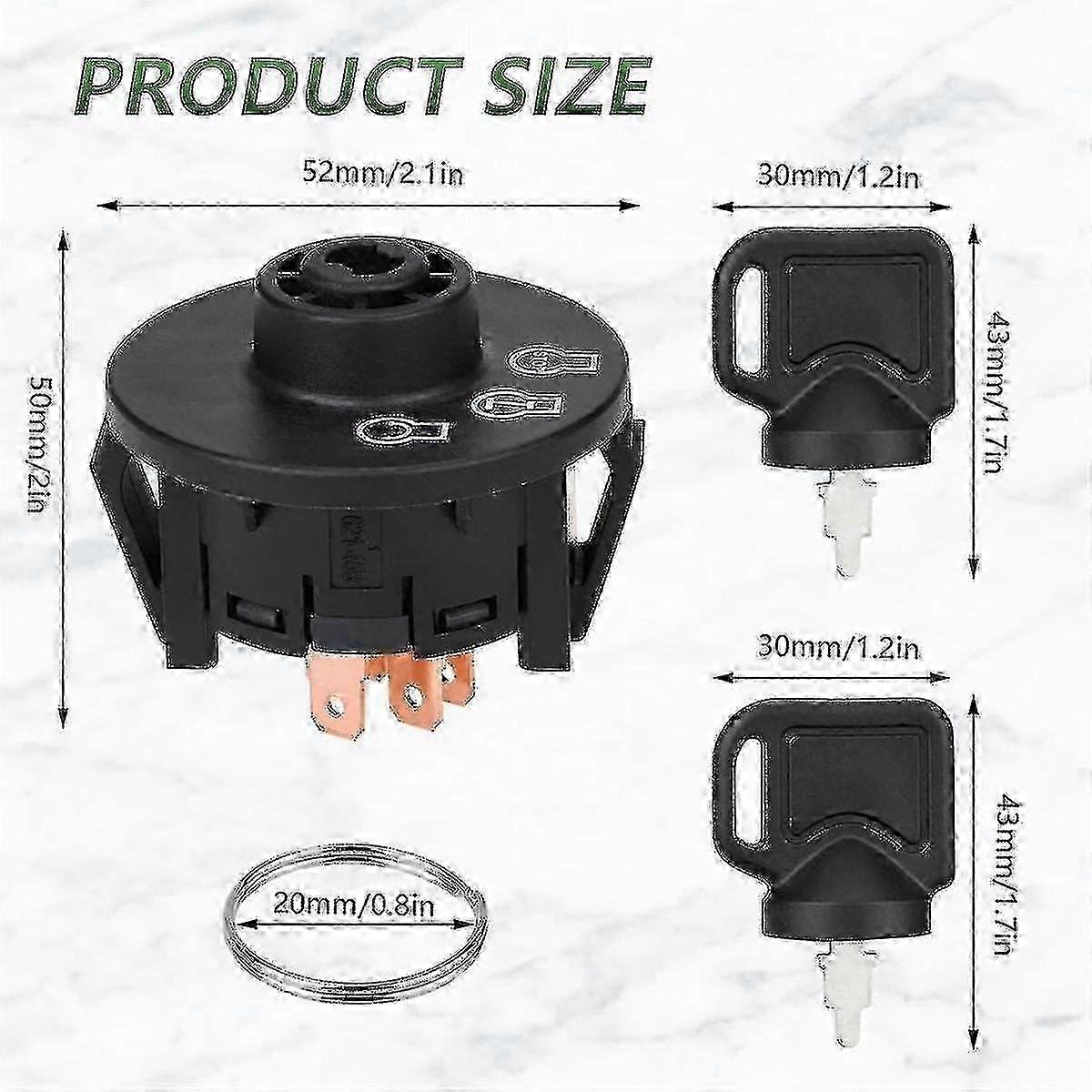 Ignition Switch 3 Postion with Key for Toro 117-2221 137-4100 Z Cutter ...