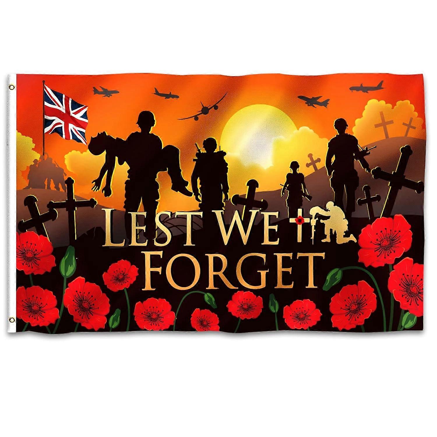 Lest We Forget Flag for Remembrance Day Decorations, World War I ...