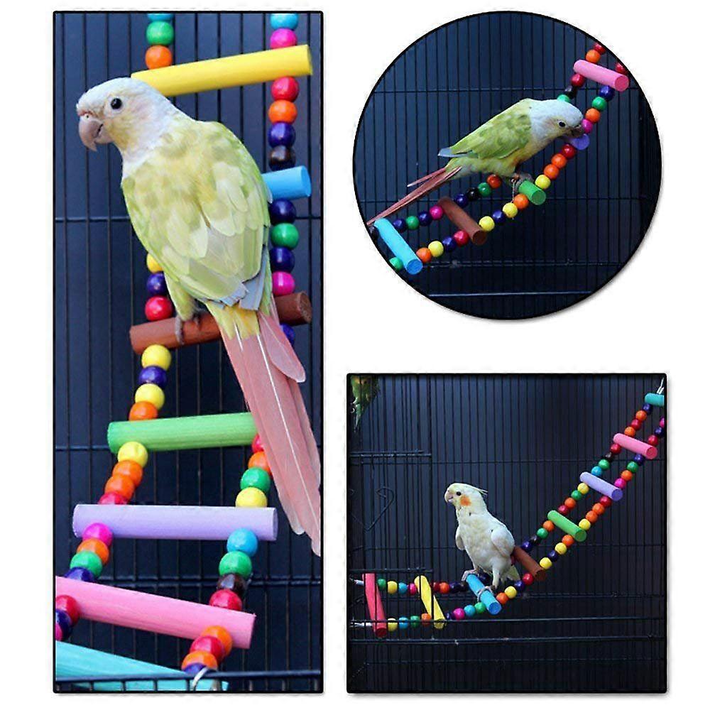 77Cm(11 Ladders) Bird Parrot Toys, Naturals Rope Colorful Step Ladder ...
