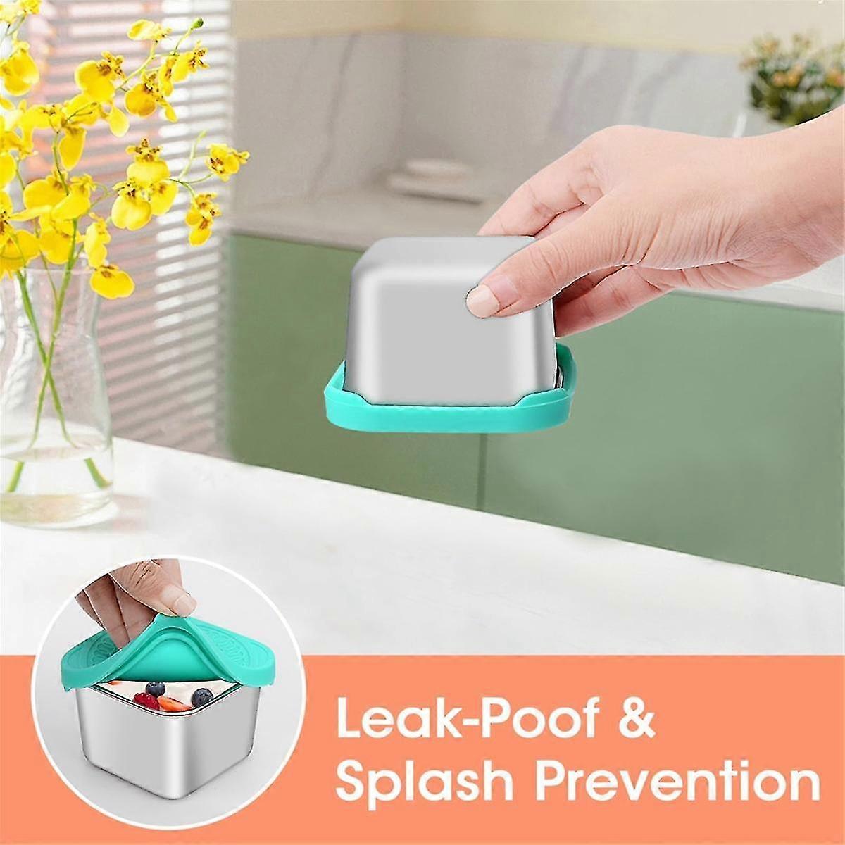 4pack Stainless Steel Snack Containers For Kids, Leak-proof Metal Food ...