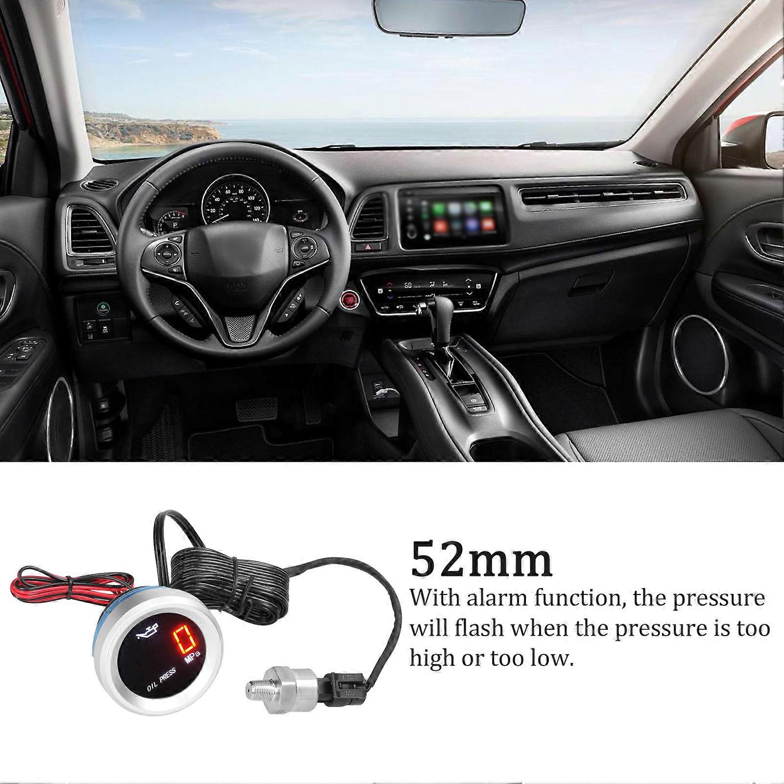 52mm Oil Pressure Gauge Car Digital Meter LED Display 9-35V with 1/8NPT ...