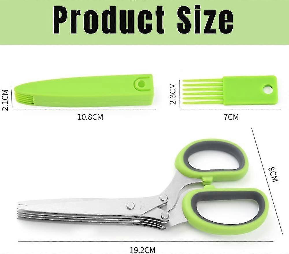 5 Blade Kitchen Salad Scissors, Multi-ply Kitchen Herb ...