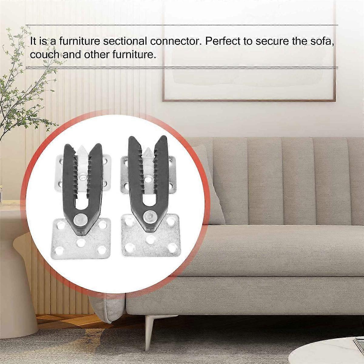 2 Pcs Sofa Couch Sectional Furniture Connector Joint Snap Alligator ...