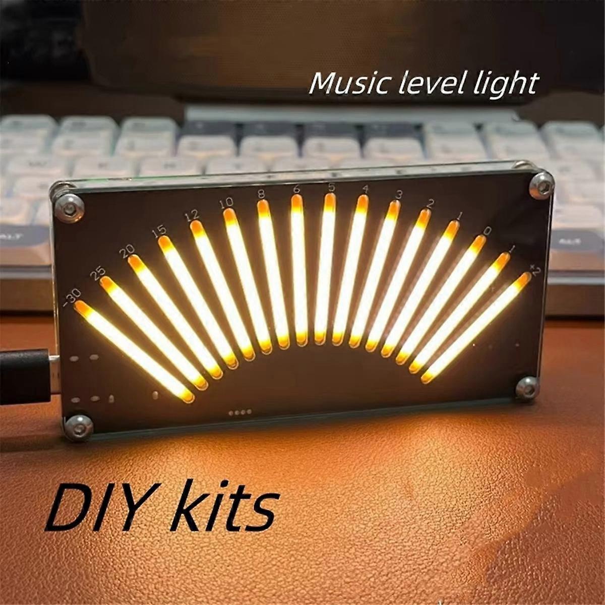 DIY Retro Level Indicator LED Music Spectrum LED Audio Level Indicator Pick-Up Rhythm Light ...