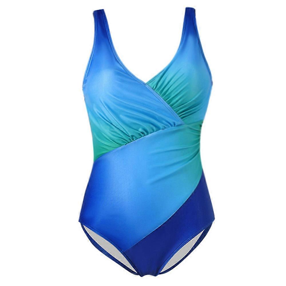 Women's Summer Beach Gradient One-Piece Wrap Swimsuit Padded Monokini ...
