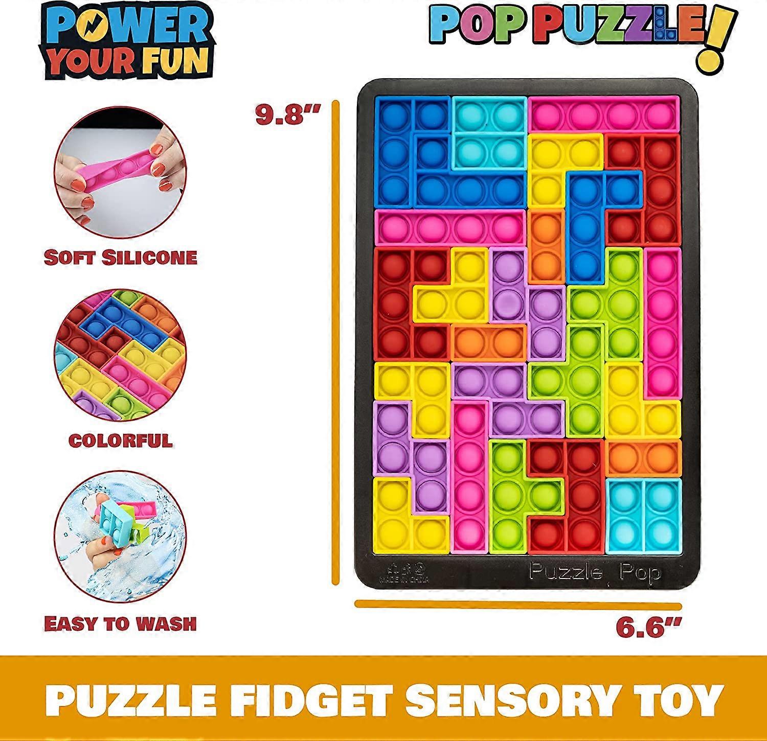 Pop Puzzle Popper Fidget Game - 27pc Jigsaw Puzzle Game Pop Push It ...
