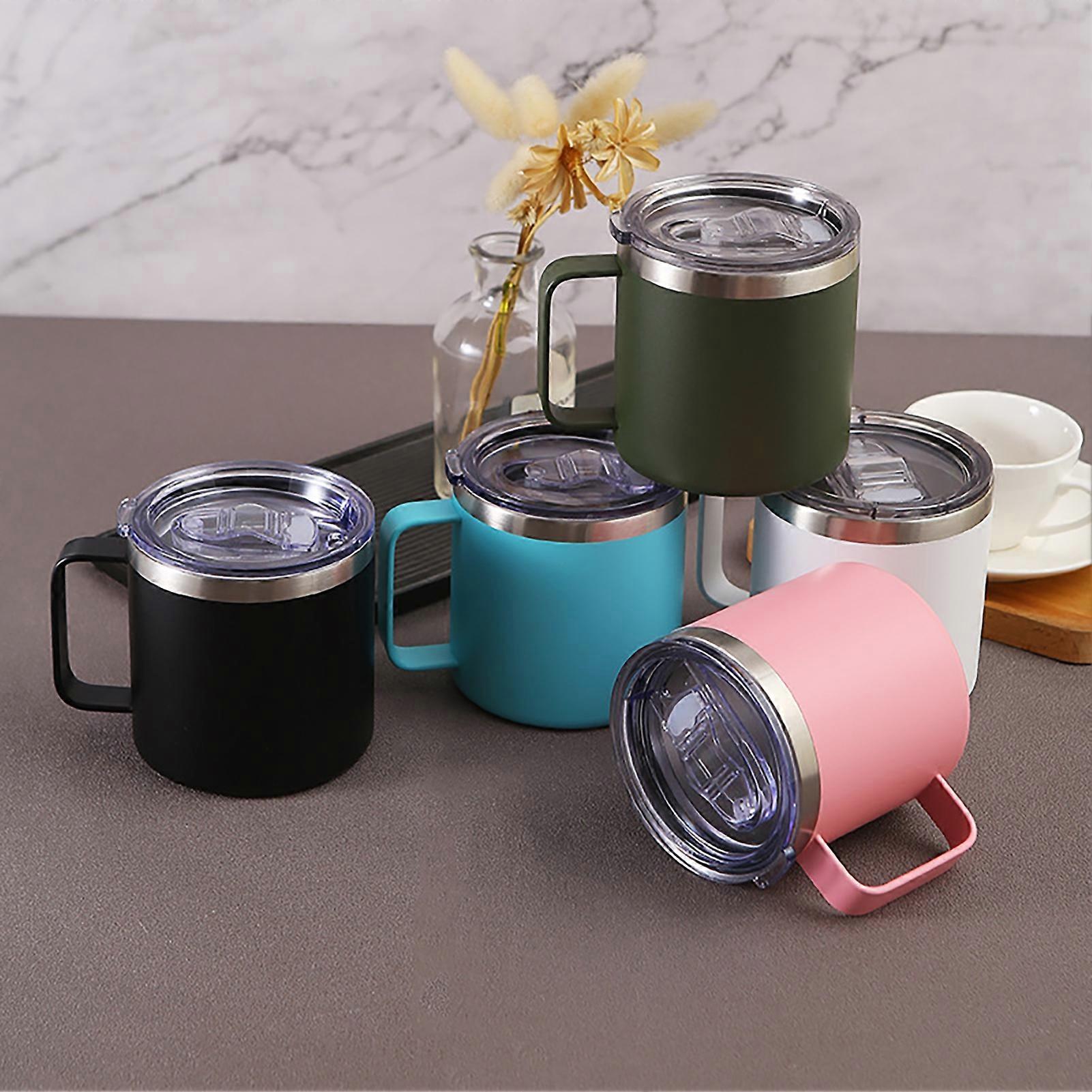 12oz Vacuum Mug Heat-resistant Leak-proof Double-layered Lidded ...