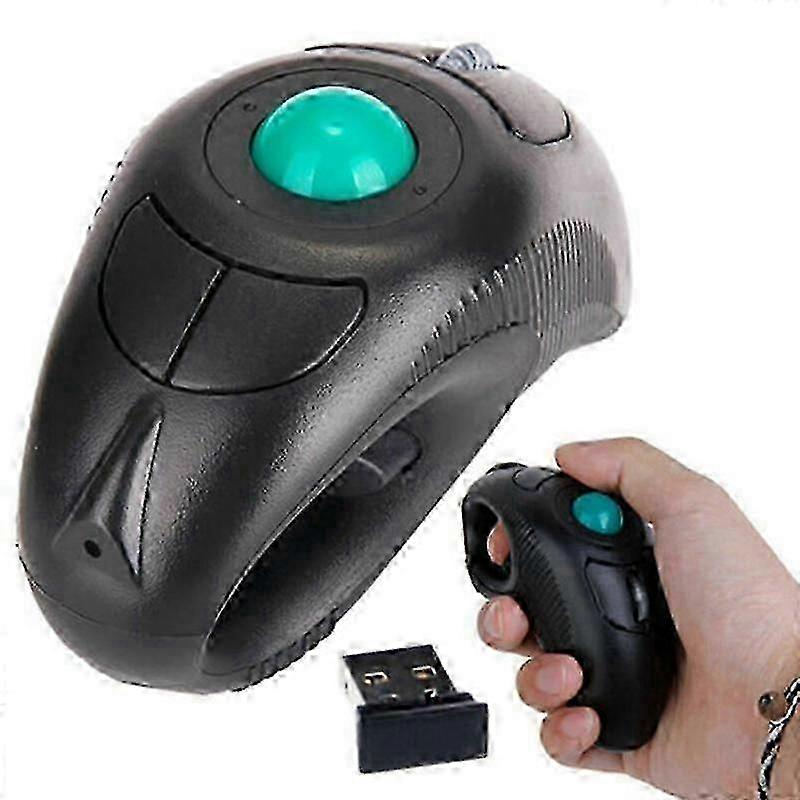 2.4G Wireless Air Mouse Ergonomic Trackball Handheld Finger USB Mouse ...