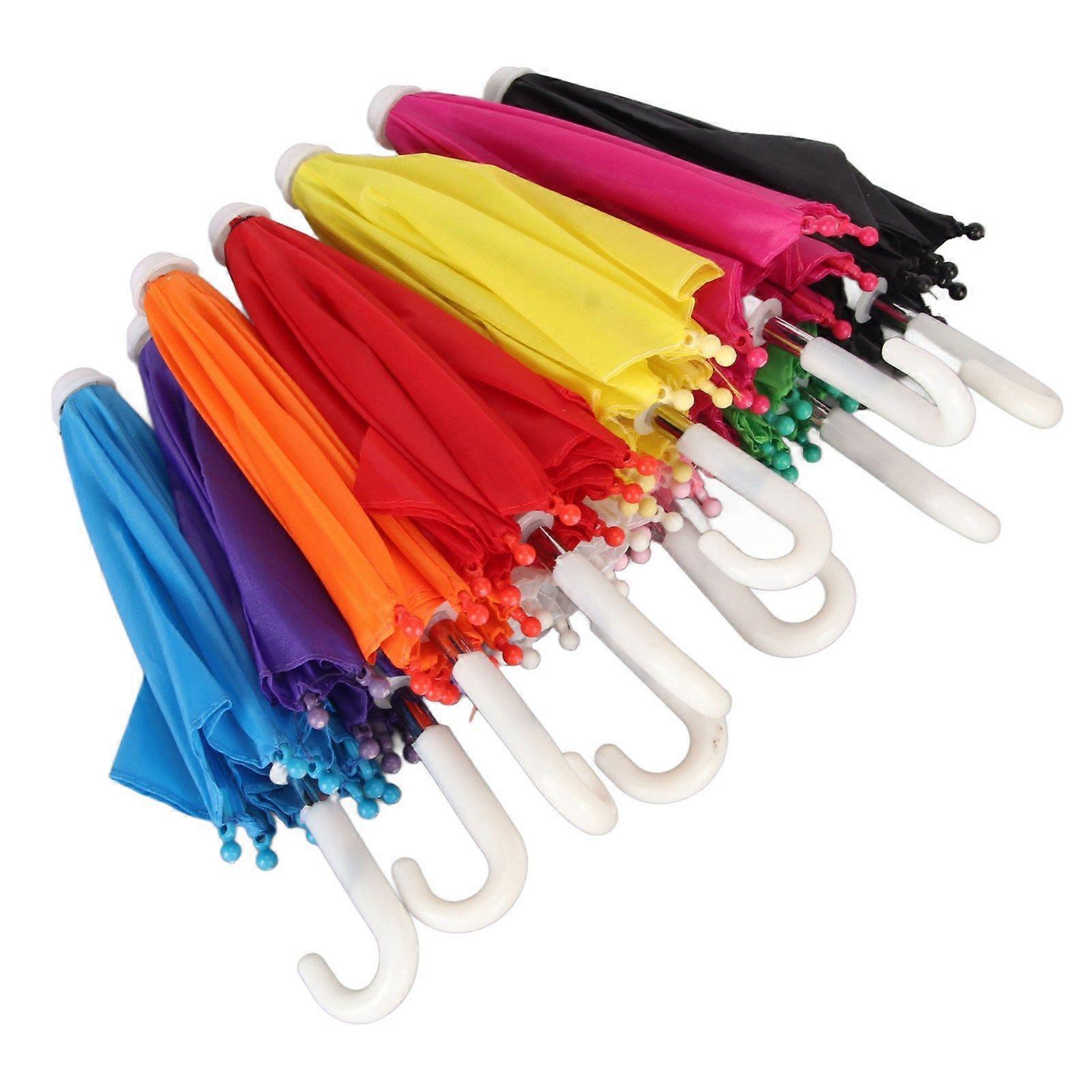 10pcs 18 Inch Doll Umbrellas Colorful Cute Miniature Toy Umbrellas for ...