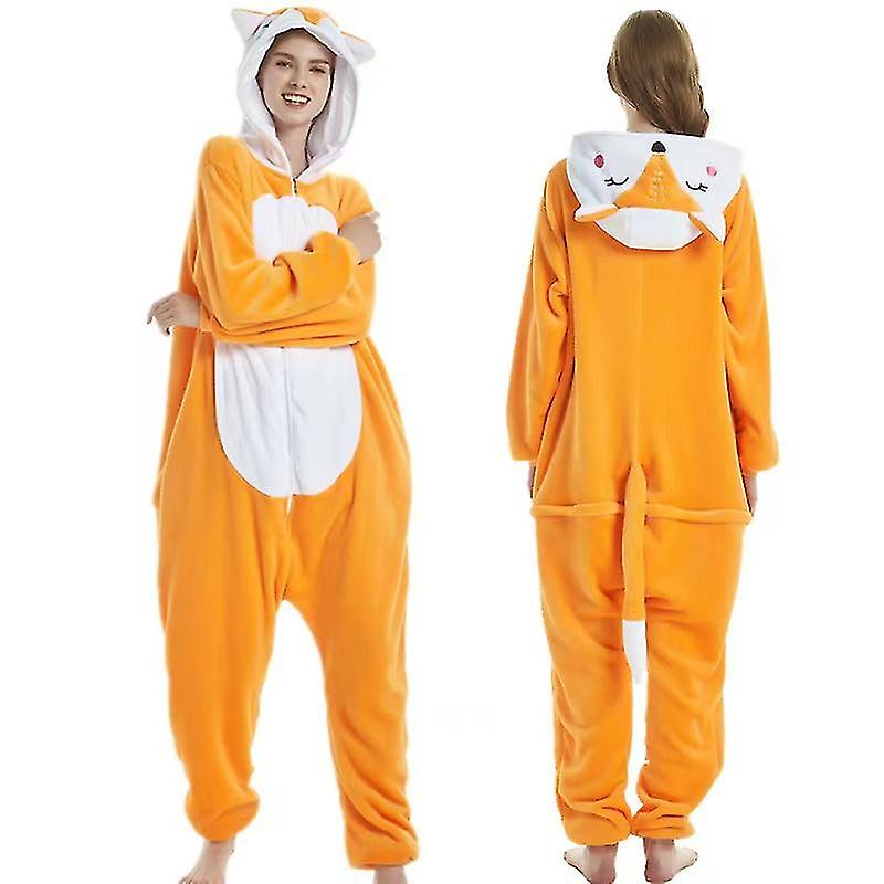 Fox Costume Animal Full Body Pajamas Halloween Carnival One-piece ...