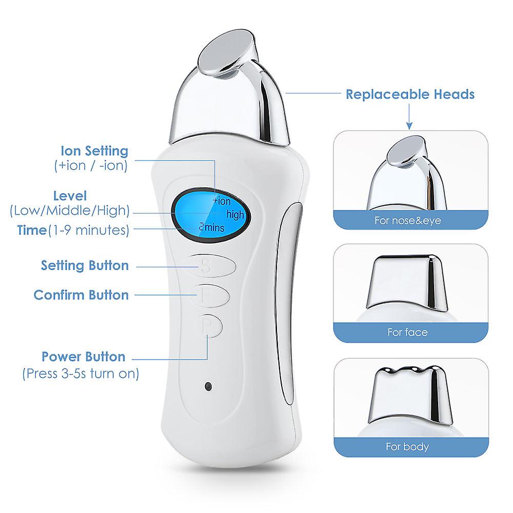 Microcurrent ion galvanic mini handheld spa device massage heads usb ...