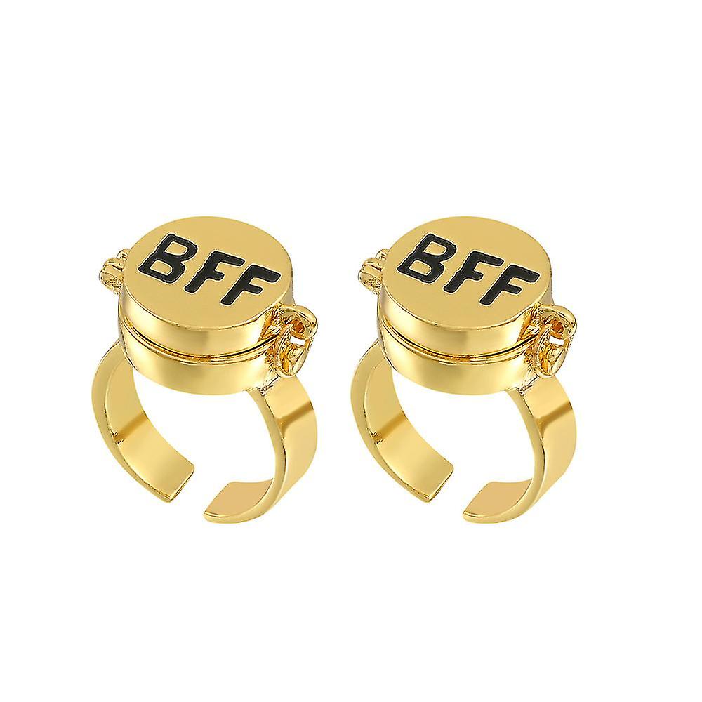 2pcs Spongebob Bff Rings For 2 Best Friends Cute Anime Rings For ...