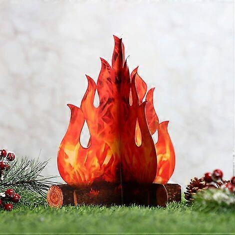 3D Decorative Cardboard Campfire Centerpiece Artificial Fire Fake Flame ...