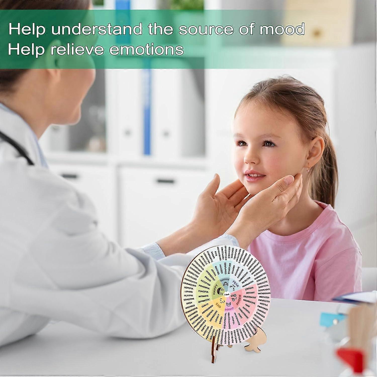 Feelings Wheel with Stand, 5.51 Inch Double-Sided Emotion Wheel Chart ...