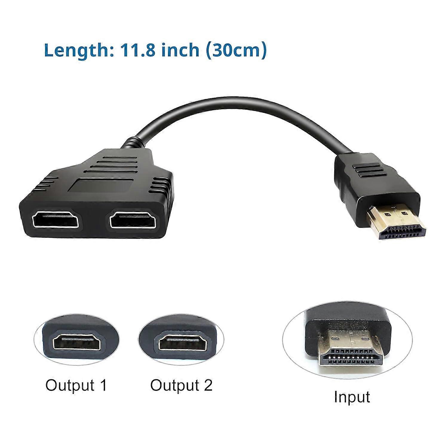 2025 New HDMI splitter adapter cable-HDMI splitter 1 in 2 output HDMI ...