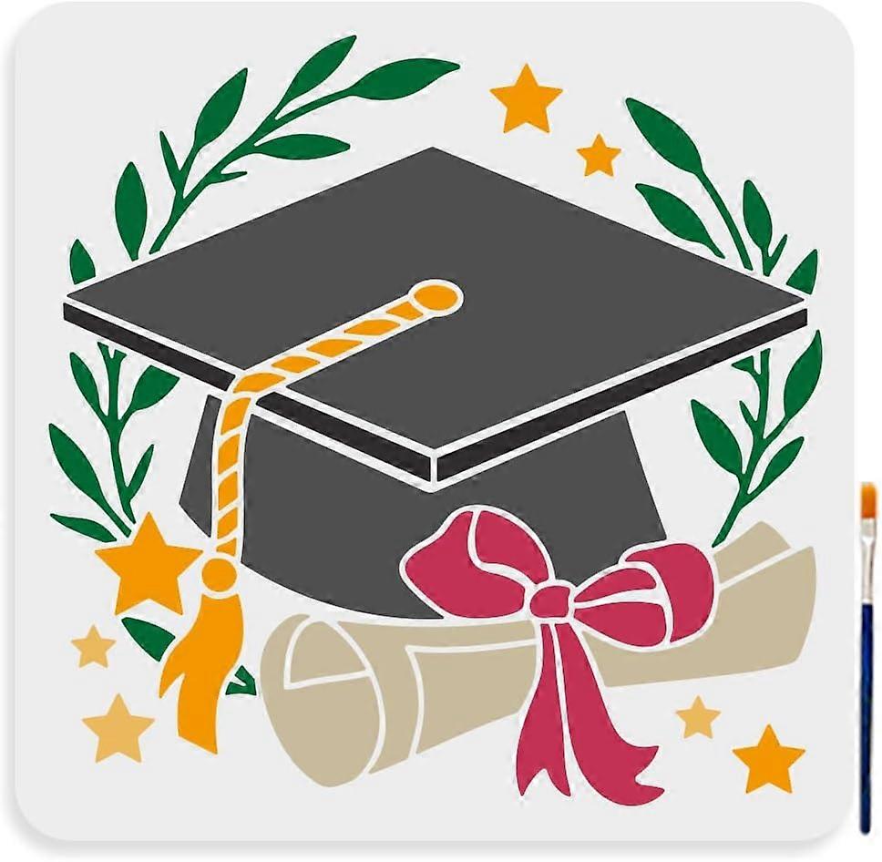 Graduation Hat Stencil 11.811.8inch Large Graduation Cap Diploma ...