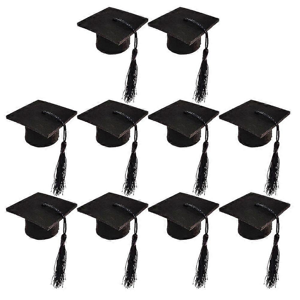 10pcs Graduation Hat Bottle Topper Mini Graduation Caps Mini Hat Bottle ...