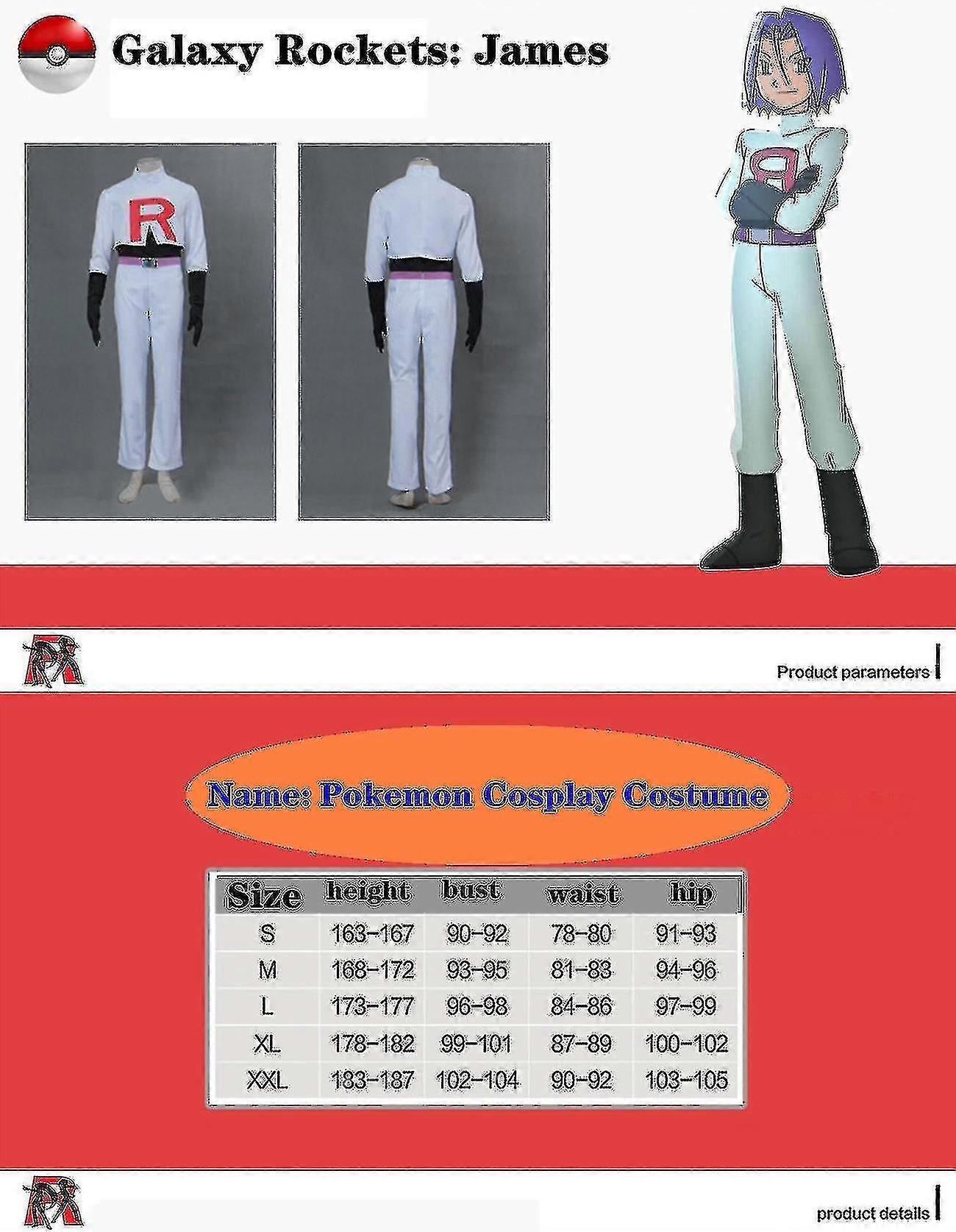 Cosplay Galaxy Rockets James Jessie Pullover Pants Skirt Gloves ...