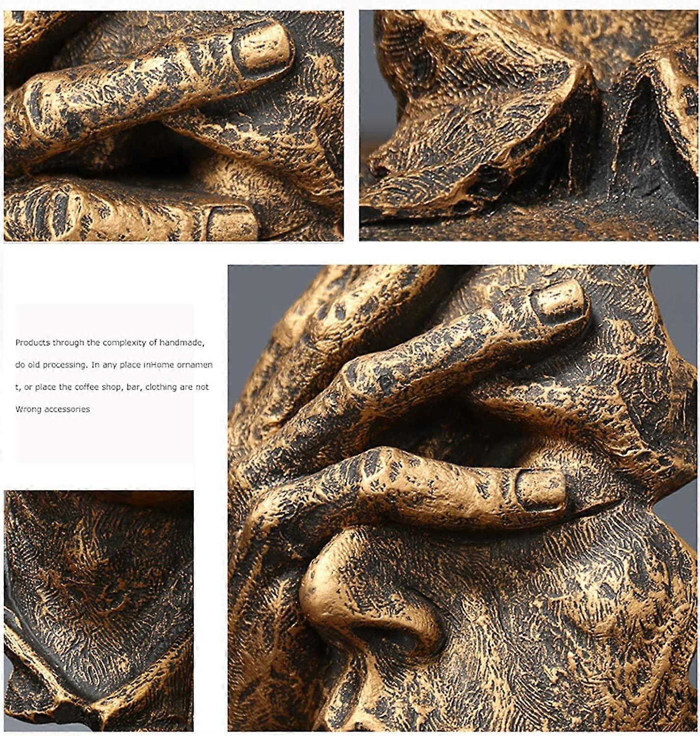 Thinker Statue,Modern Silence Is Golden Statue,Bronze Sculpture ...