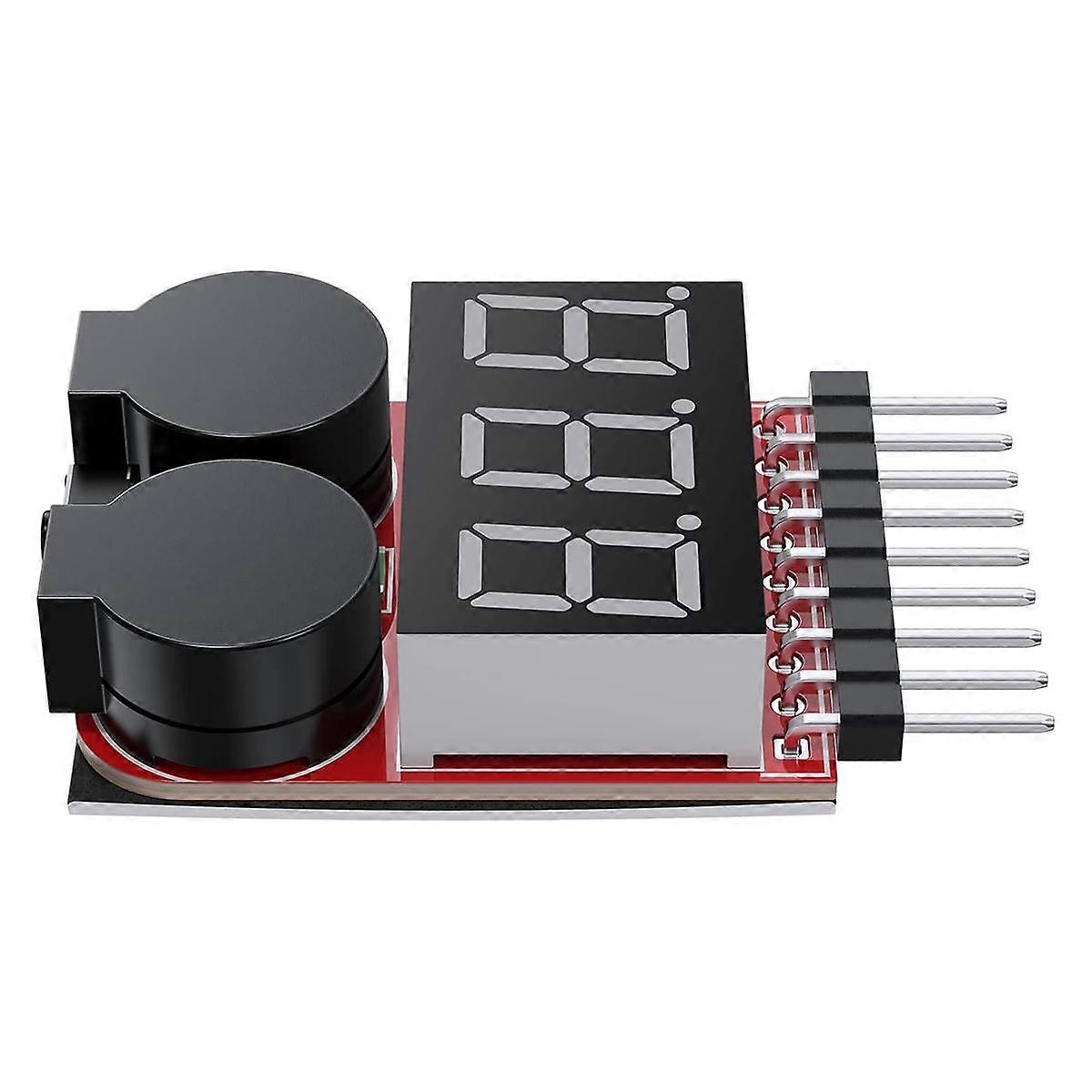 5PCS 2 In1 1-8S Lipo Battery Voltage Tester, RC Low Voltage Buzzer ...