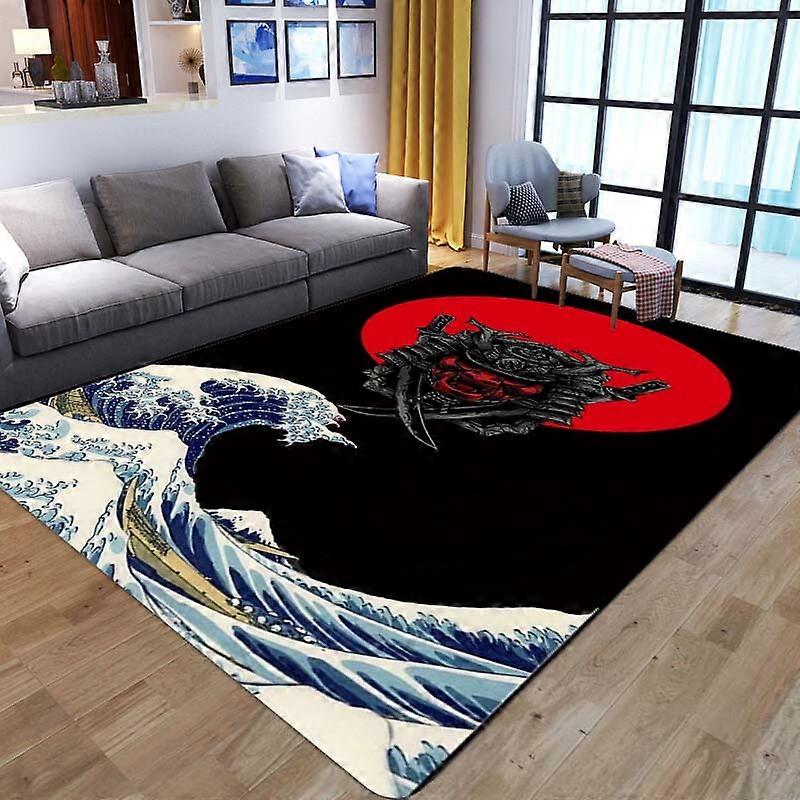 Japanese Hannya Samurai 3D Printed Carpet Demon Mask Living Room ...