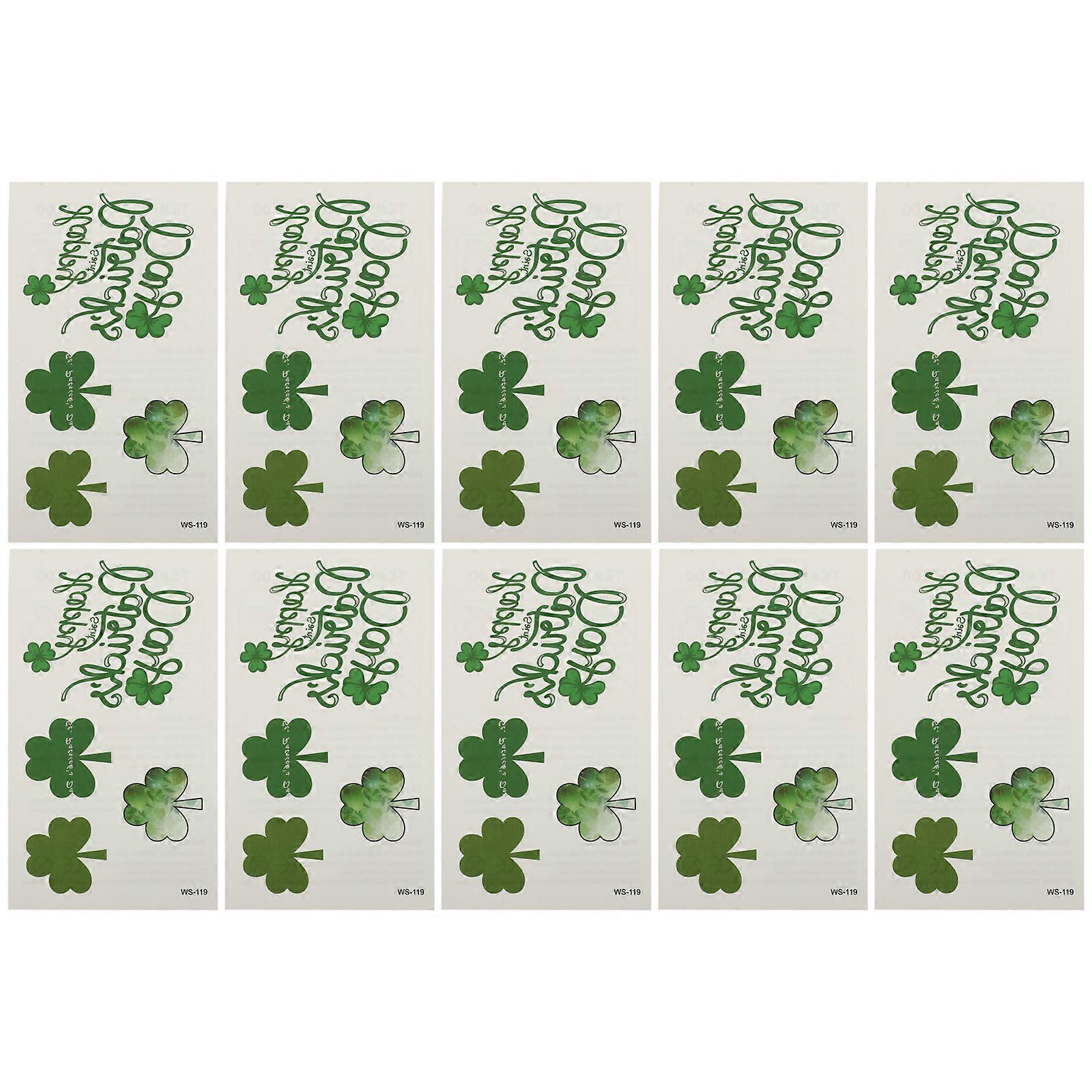10 Sheets Sticker Sheets Kids Clover Patterns Stickers Temporary ...