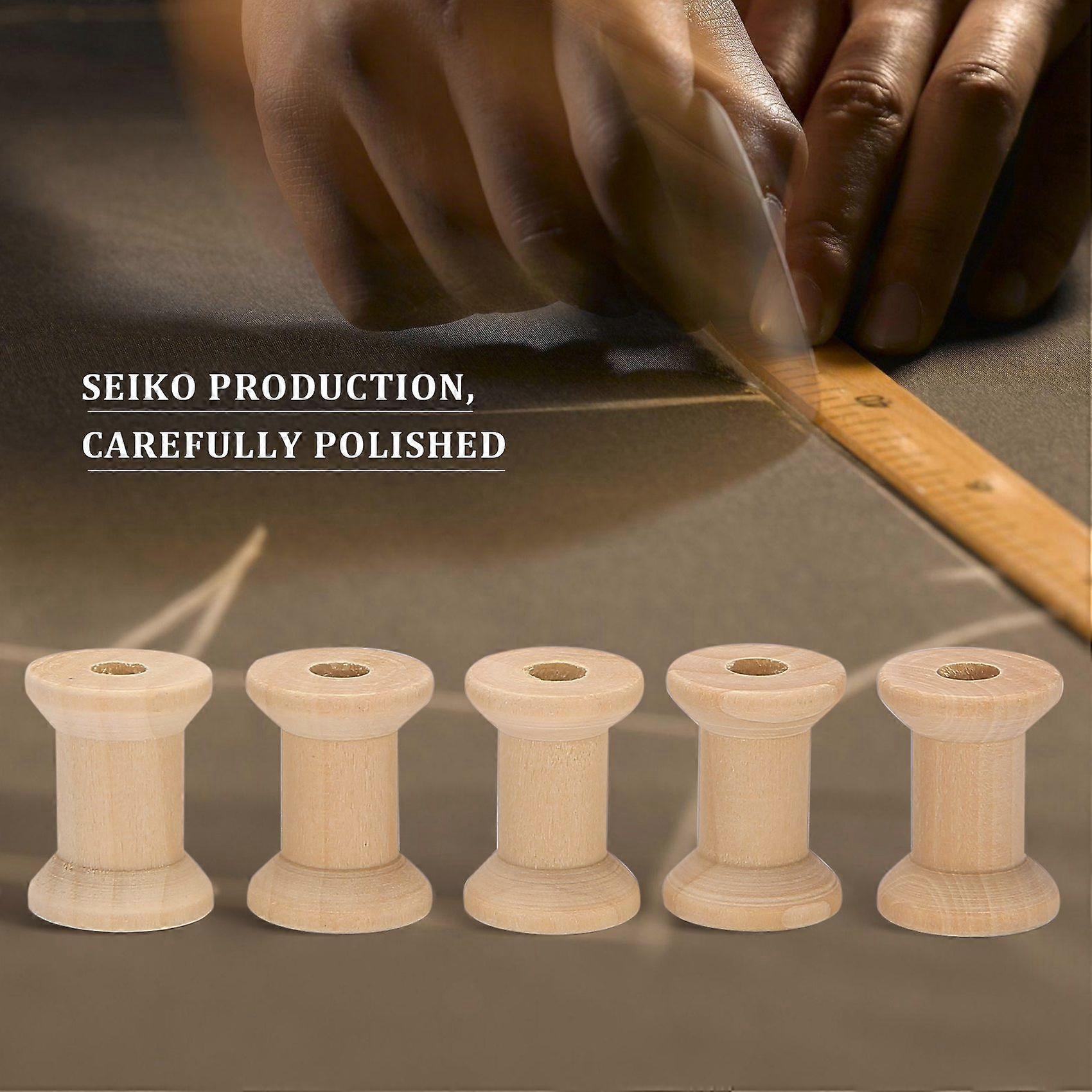 10Pcs Wooden Empty Thread Spools Natural Color 29mm x23mm | Fruugo UK