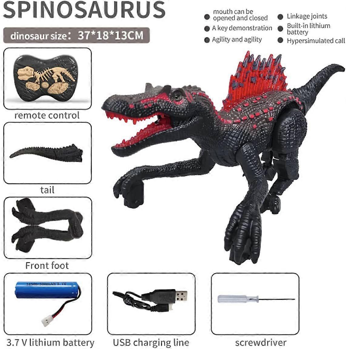 2.4G RC Dinosaur Toys Realistic Walking Toys LED Ligh Roaring Sounds ...