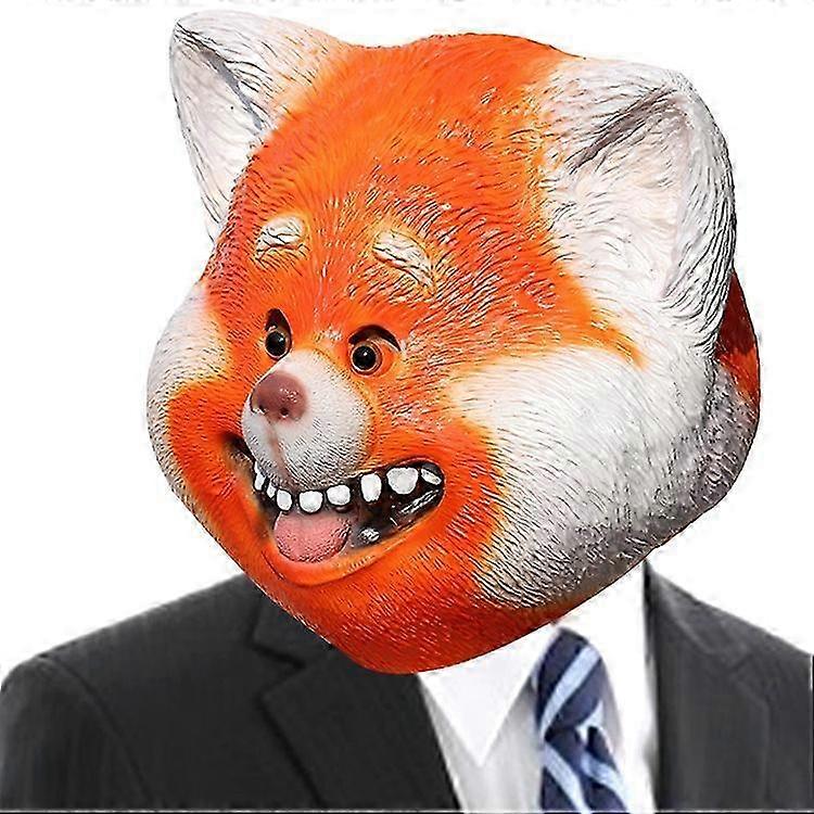 Turning Red Mask For Adults, Red Panda Raccoon Mask Cosplay Latex Props ...