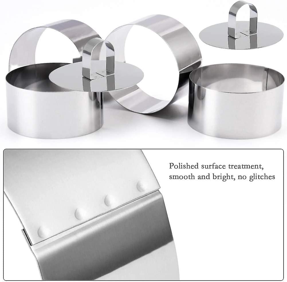 Set of 4 - Round Stainless Steel Small Cake Rings, Mousse and Pastry ...