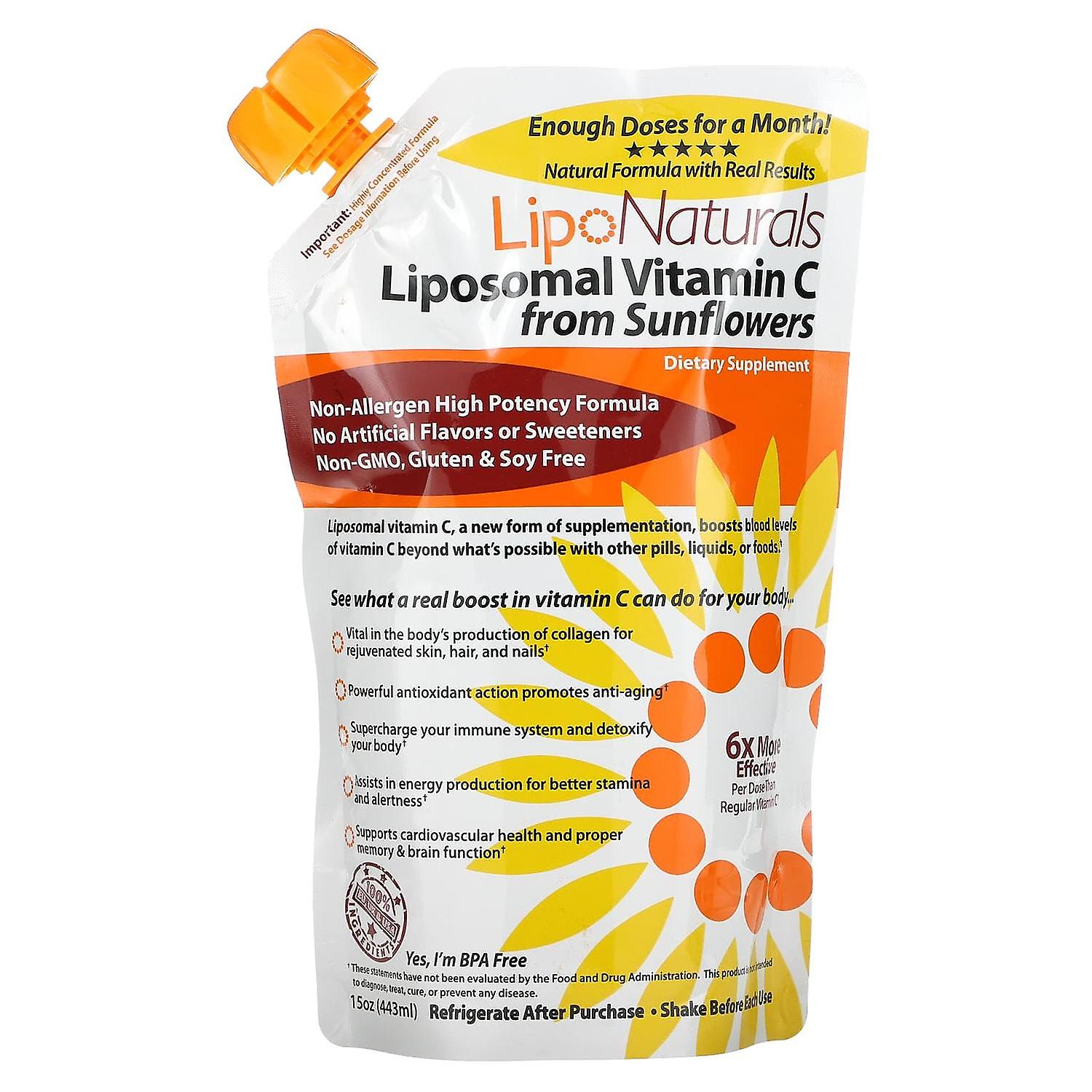 Lipo Naturals, Liposomal Vitamin C from Sunflowers, 15 oz (443 ml ...