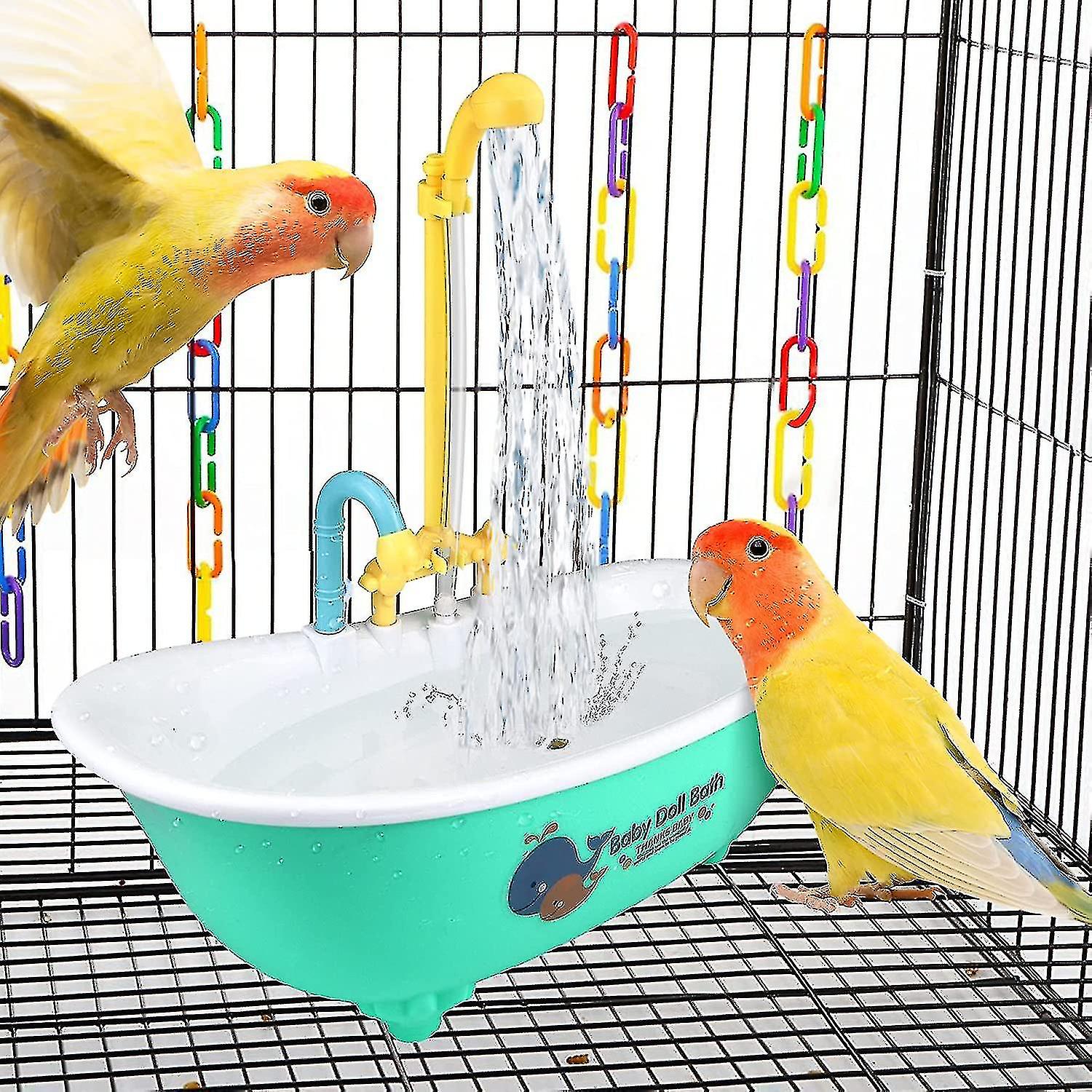 Parrot Bath Tub, Automatic Bird Bathtub With Faucet And Shower, Bird ...