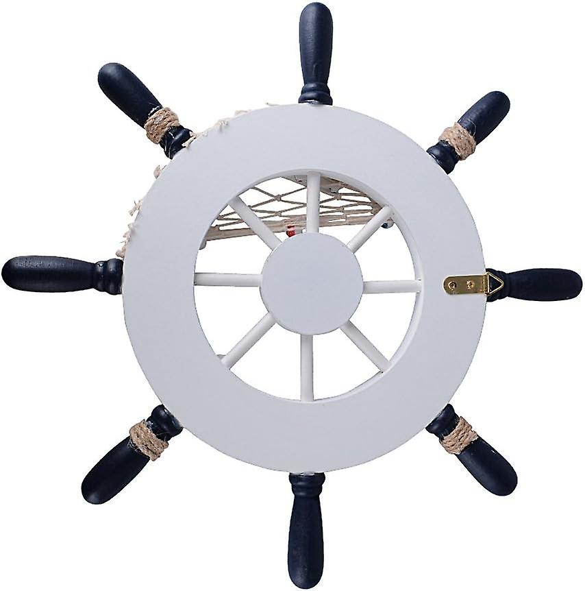 Pirate wooden rudder ship wheel with shell pocket net marine decoration ...