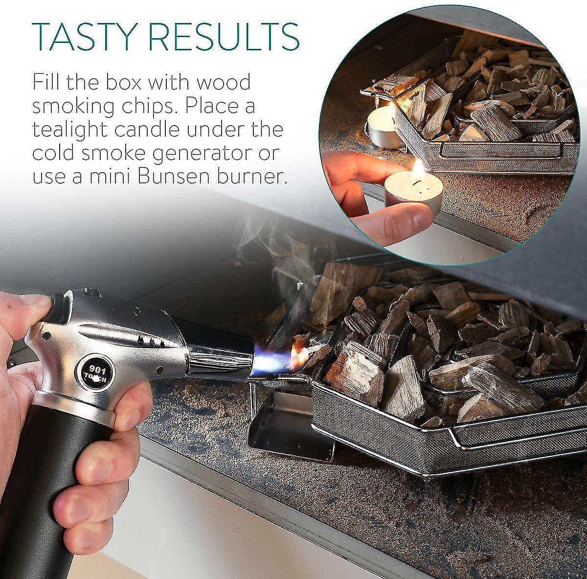 Stainless Steel Cold Smoke Generator Grill Cold Smoke, Silver, 21 x 18 ...