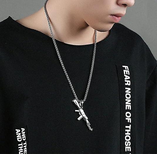 Fashion Men's Jewelry Hip Hop Titanium Stainless Steel Ak-47 Gun ...
