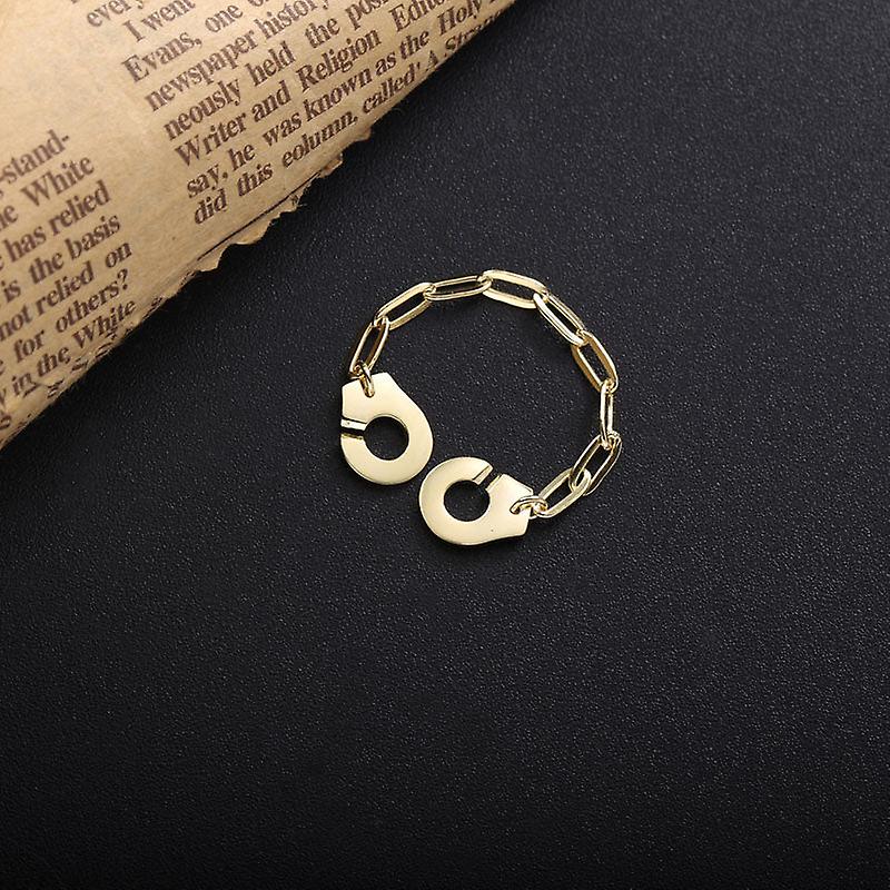 Sterling Silver Handcuff Ring White Paper Clip Chain | Fruugo UK